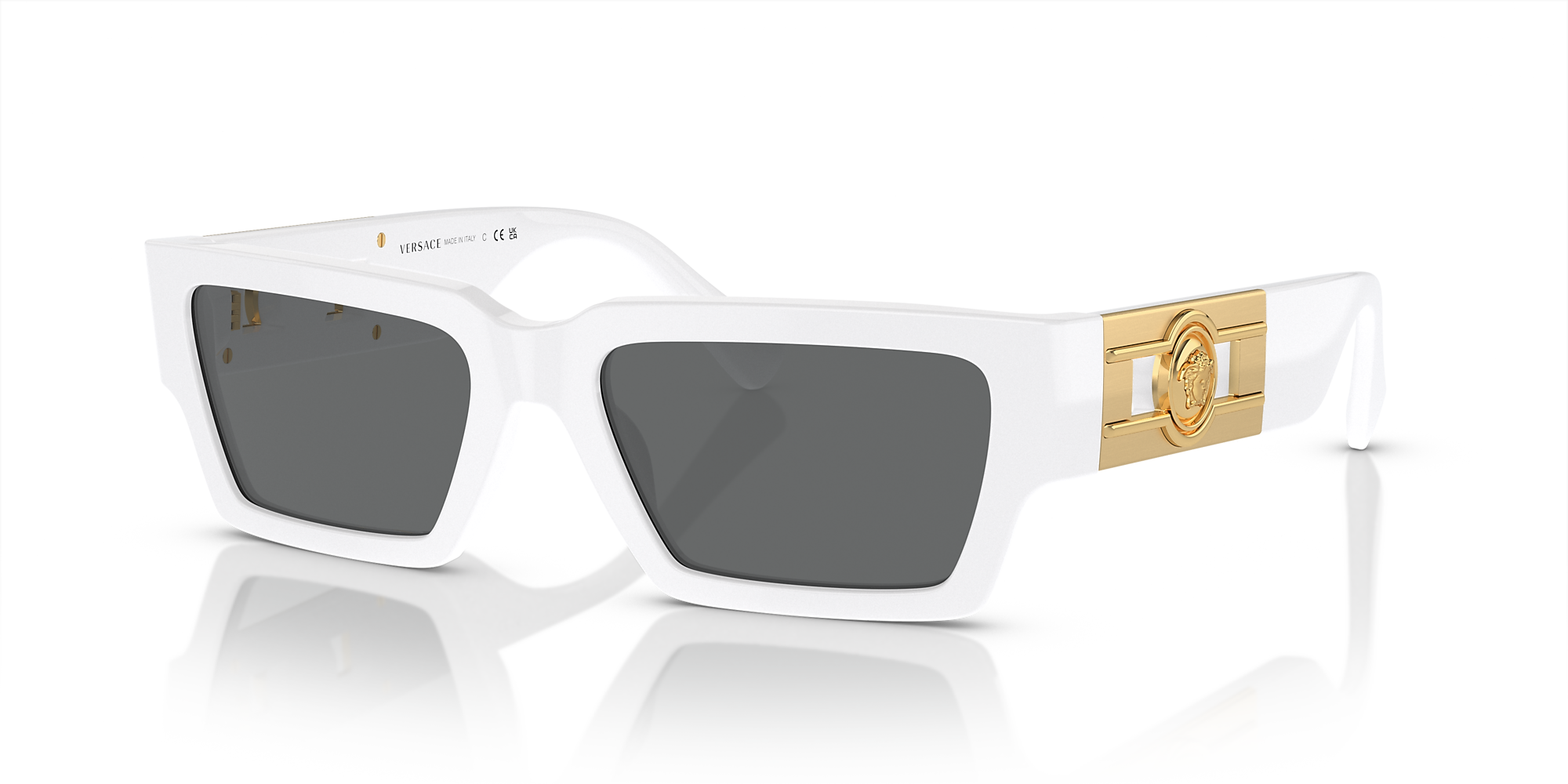 Versace VE4459 54 Dark Grey & White Sunglasses | Sunglass Hut USA