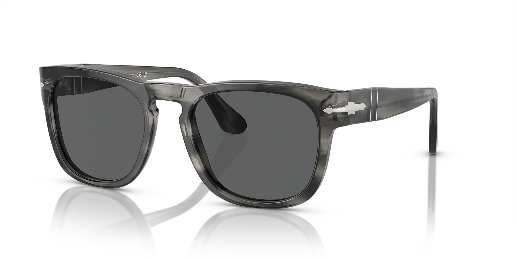 Persol PO3333S Elio 54 Dark Grey & Striped Grey Sunglasses | Sunglass ...