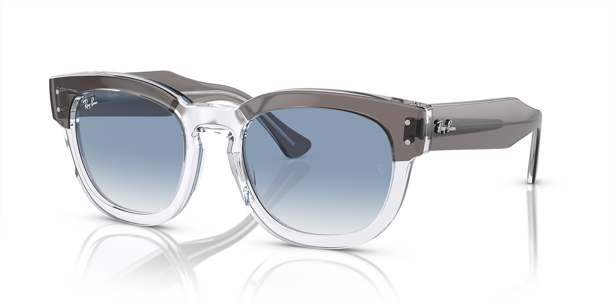 Ray-Ban RB0298S Mega Hawkeye 53 Light Blue & Grey On Transparent ...