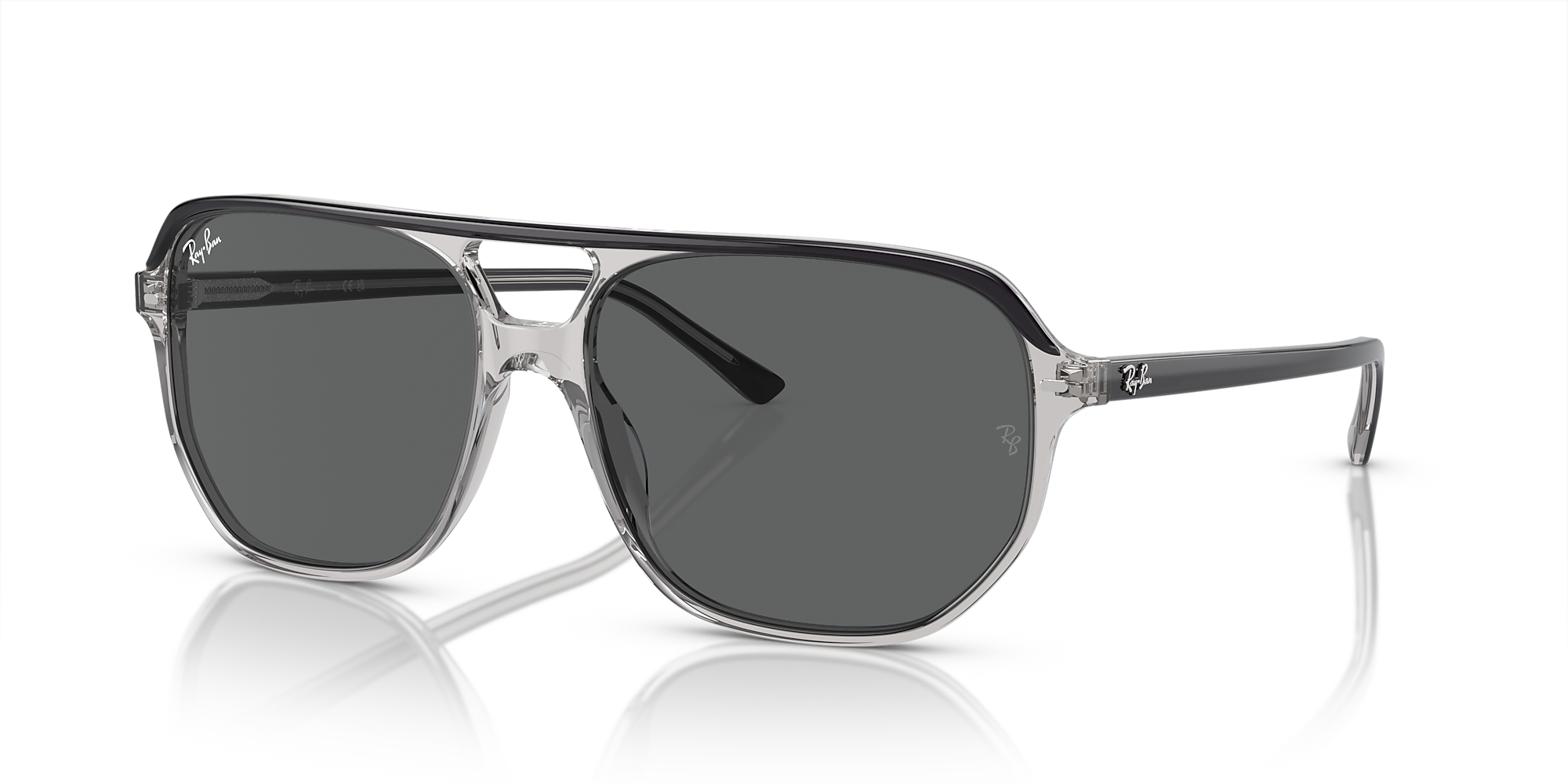 Ray-Ban RB2205 Bill One 60 Dark Grey & Dark Grey On Transparent Grey ...