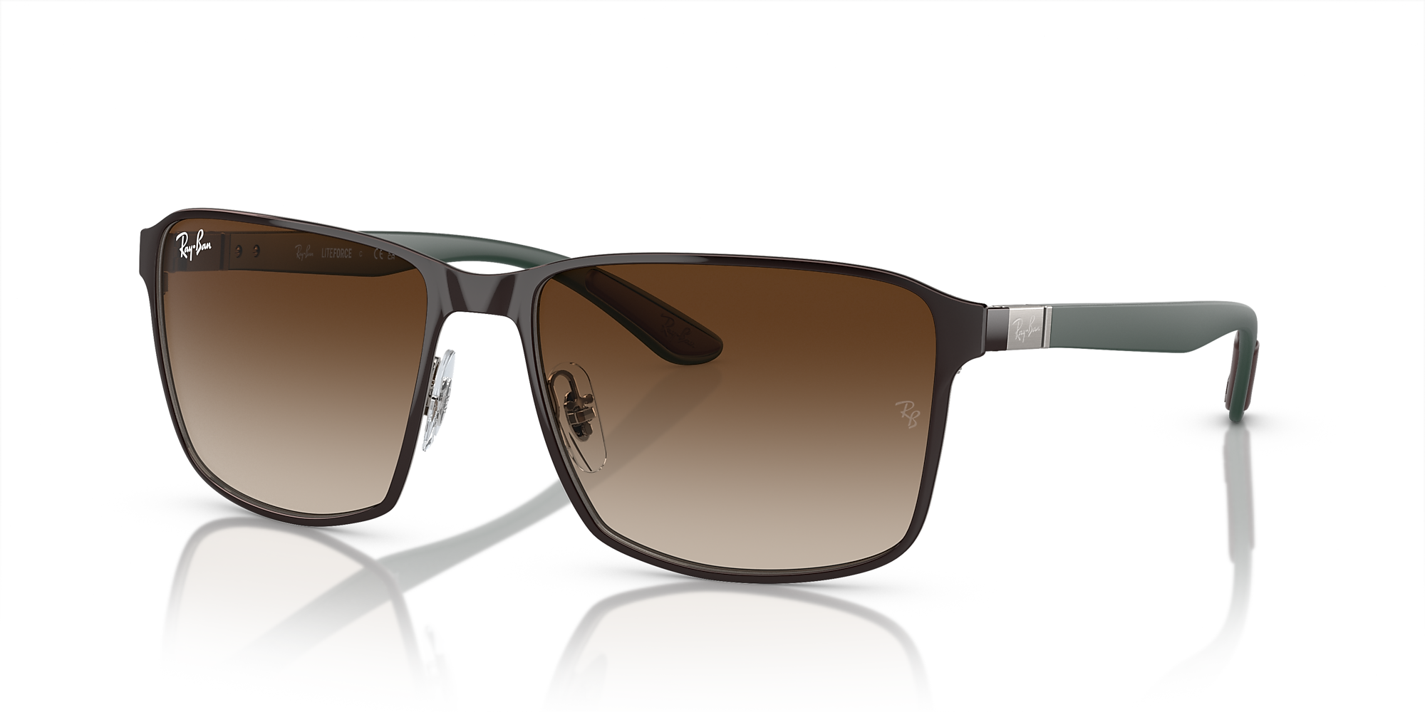 Ray-Ban RB3721 59 Brown & Brown On Gunmetal Sunglasses | Sunglass Hut USA