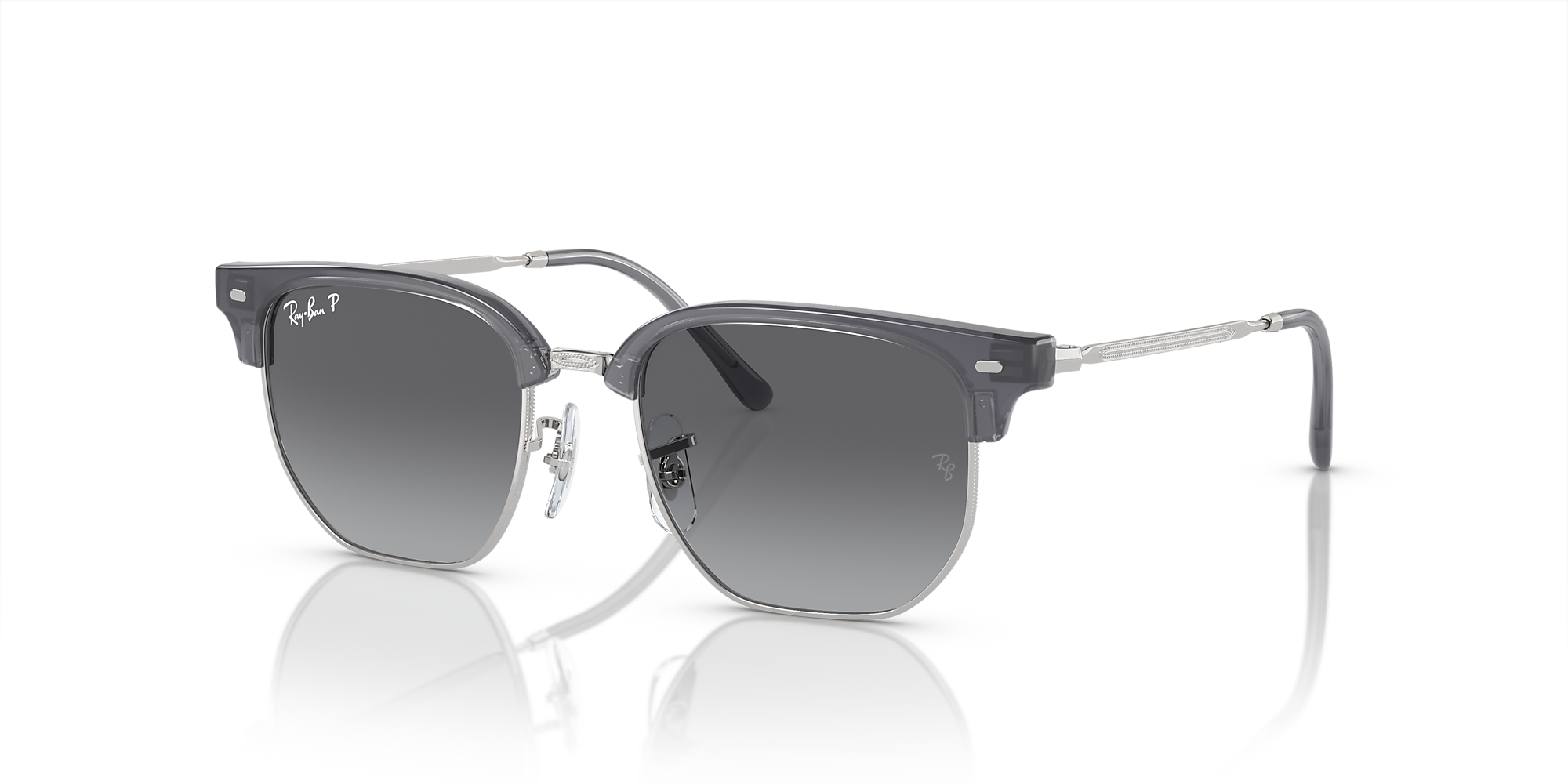 Ray-Ban RB9116S New Clubmaster Kids 47 Grey & Opal Blue On Silver ...
