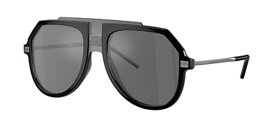 Dolce&Gabbana DG6195 01 Grey Mirror Black & Black Sunglasses | Sunglass ...