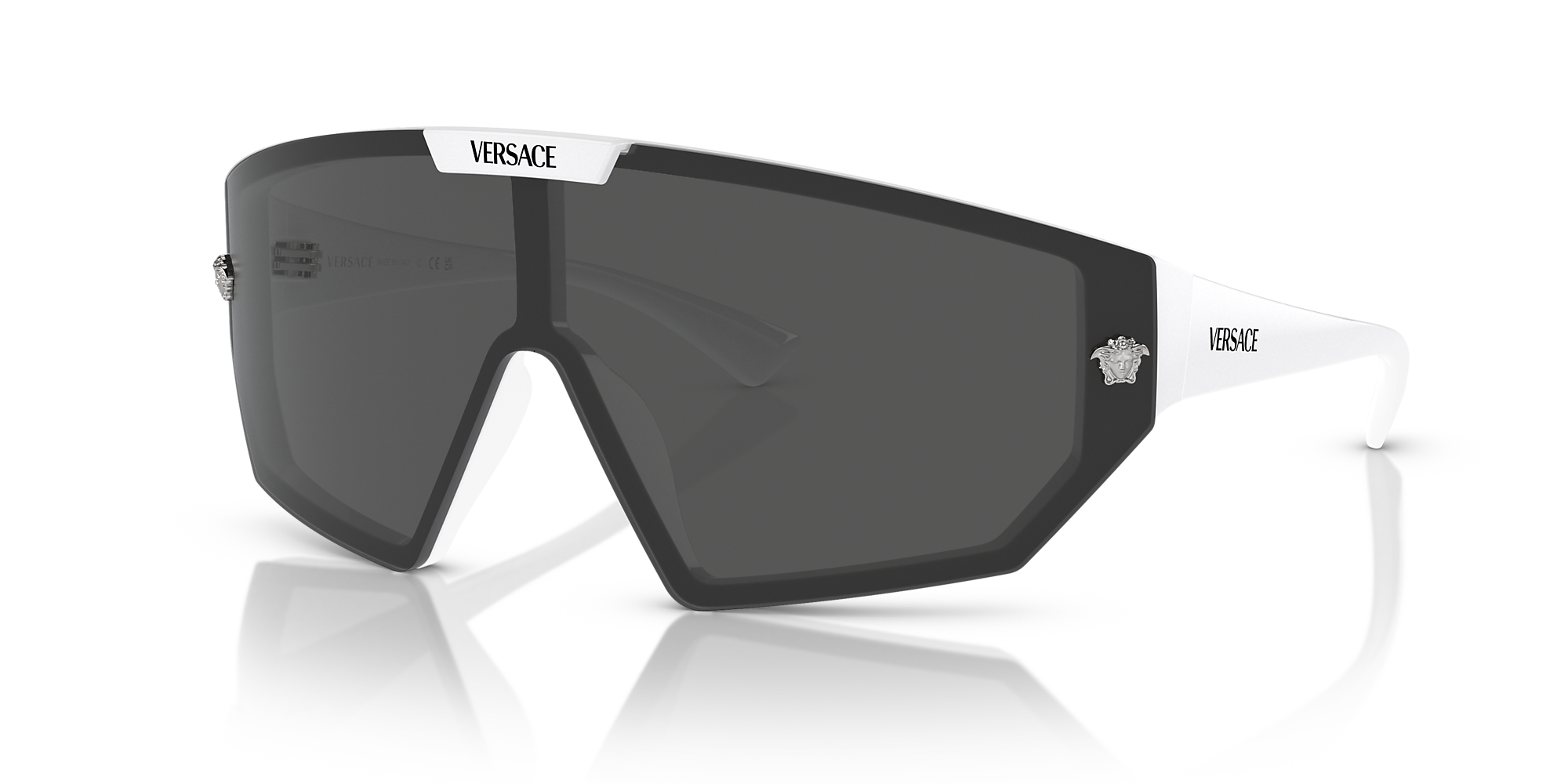 Versace VE4461 01 Dark Grey/Mirror Silver & White Sunglasses | Sunglass ...