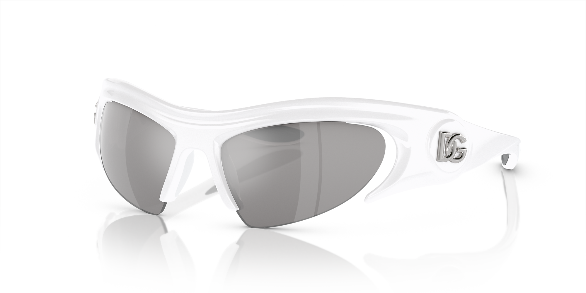 Dolce&Gabbana DG6192 58 Light Grey Mirror Silver & White Sunglasses ...