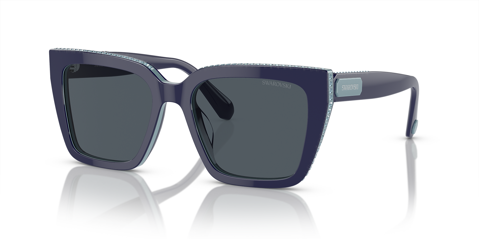 Swarovski SK6013 54 Dark Grey & Blue Sunglasses | Sunglass Hut USA