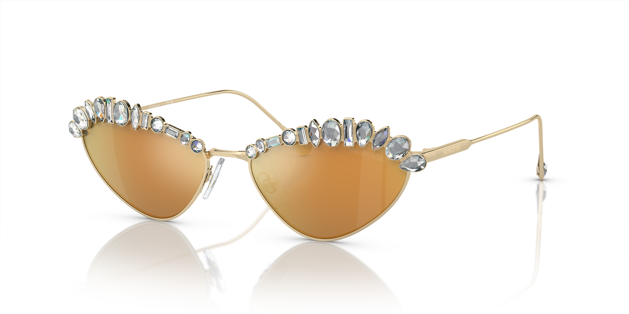 Swarovski SK7009 55 Brown Mirror Gold & Pale Gold Sunglasses | Sunglass ...