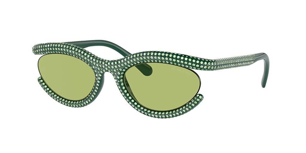 Swarovski SK6006 54 Light Green Flash Silver & Green Sunglasses ...