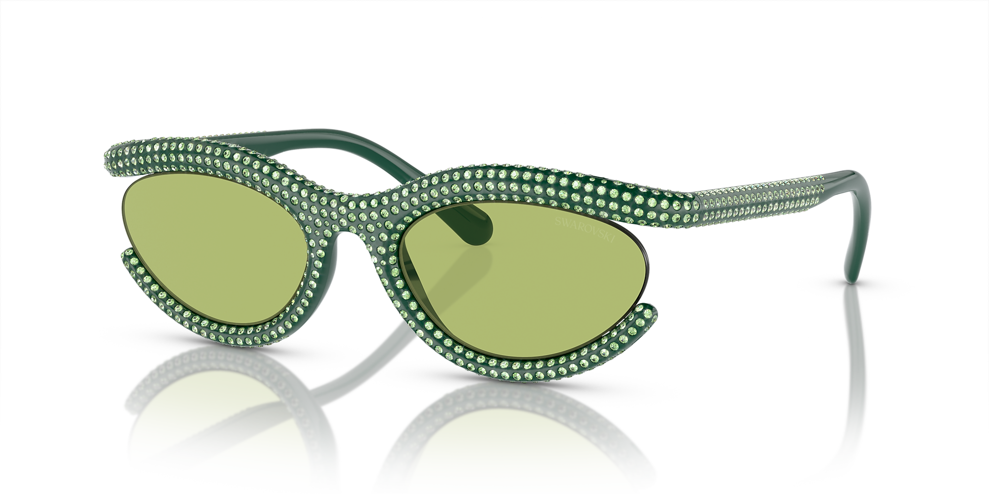 Swarovski SK6006 54 Light Green Flash Silver & Green Sunglasses ...