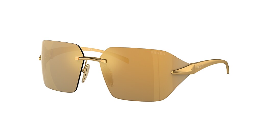 Prada PR A56S 71 Brown Mirror Multilayer Gold & Satin Yellow Gold ...