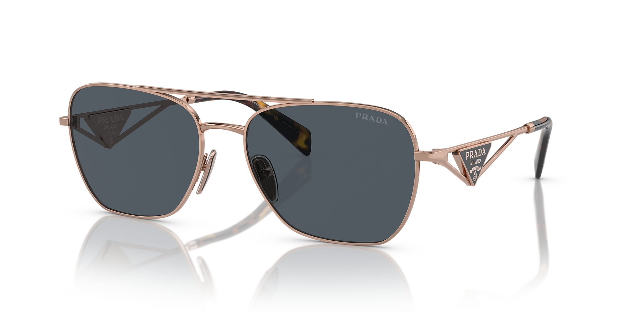 Prada PR A50S 59 Dark Grey & Rose Gold Sunglasses | Sunglass Hut New ...