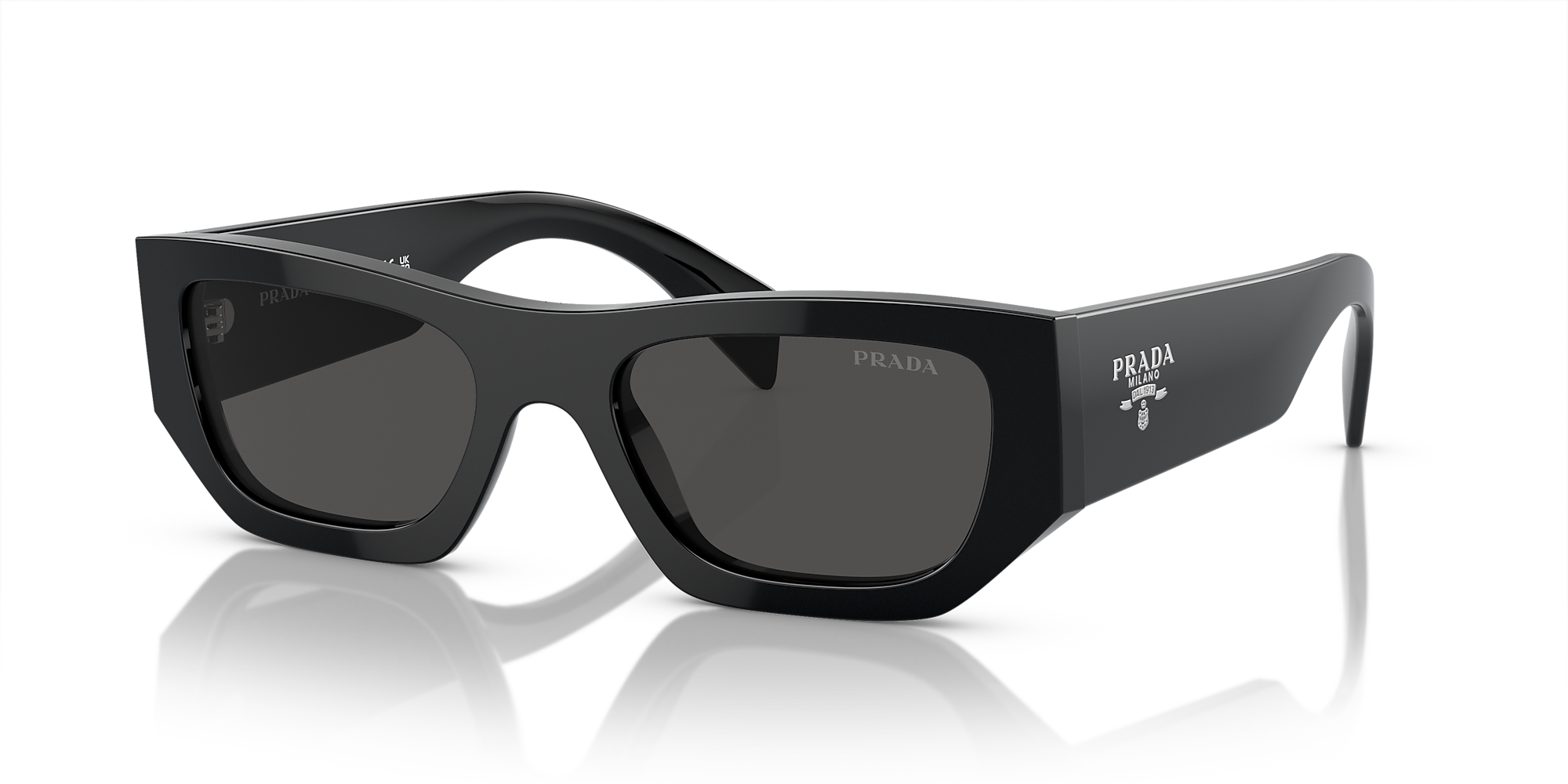 Prada PR A01S 53 Dark Grey & Black Sunglasses | Sunglass Hut USA
