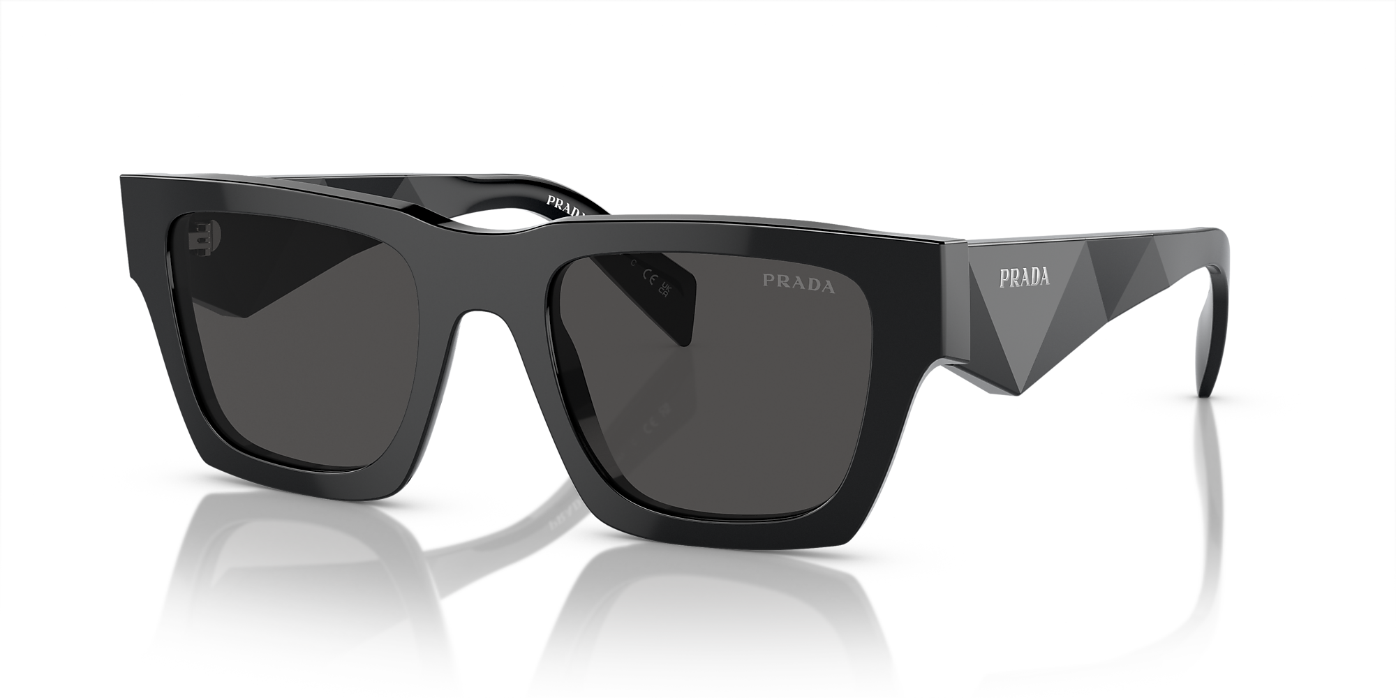 Prada PR A06SF 54 Dark Grey & Black Sunglasses | Sunglass Hut USA