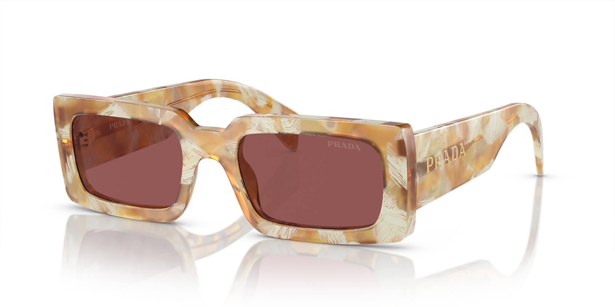 Prada PR A07S 52 Dark Violet & Desert Tortoise Sunglasses | Sunglass ...