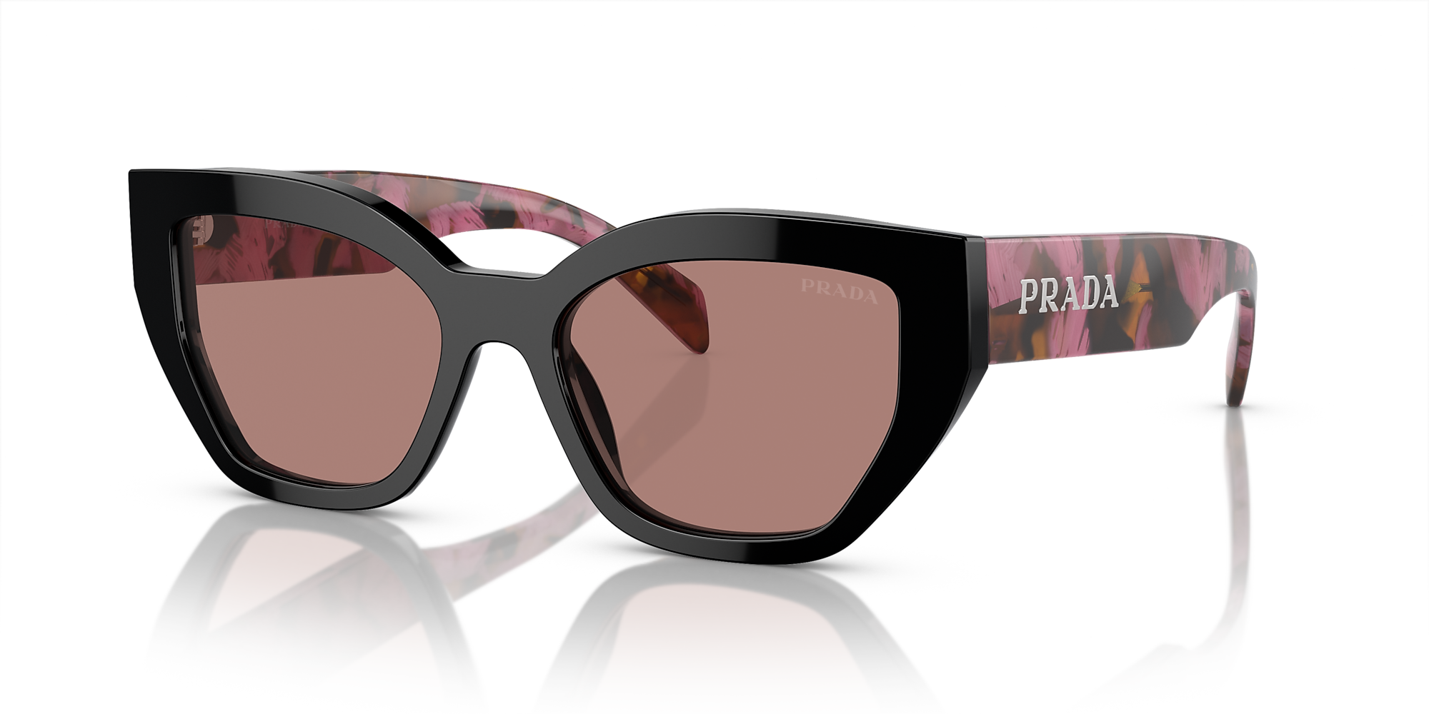 Prada PR A09S 53 Light Brown & Mahogany Sunglasses | Sunglass Hut USA
