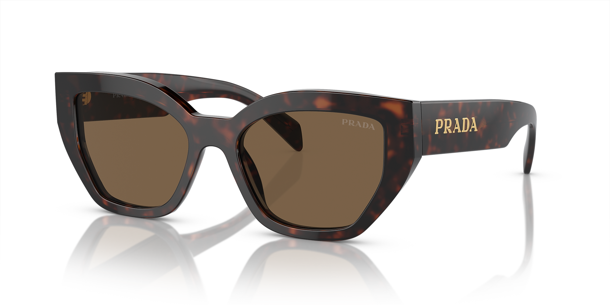 Prada PR A09SF 55 Dark Brown & Briar Tortoise Sunglasses | Sunglass Hut USA