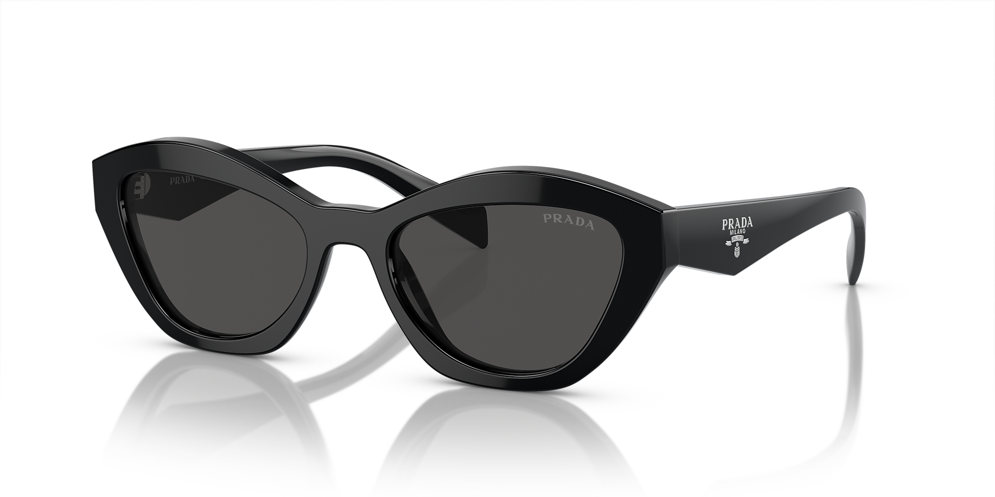 Prada PR A02SF 55 Dark Grey & Black Sunglasses | Sunglass Hut USA