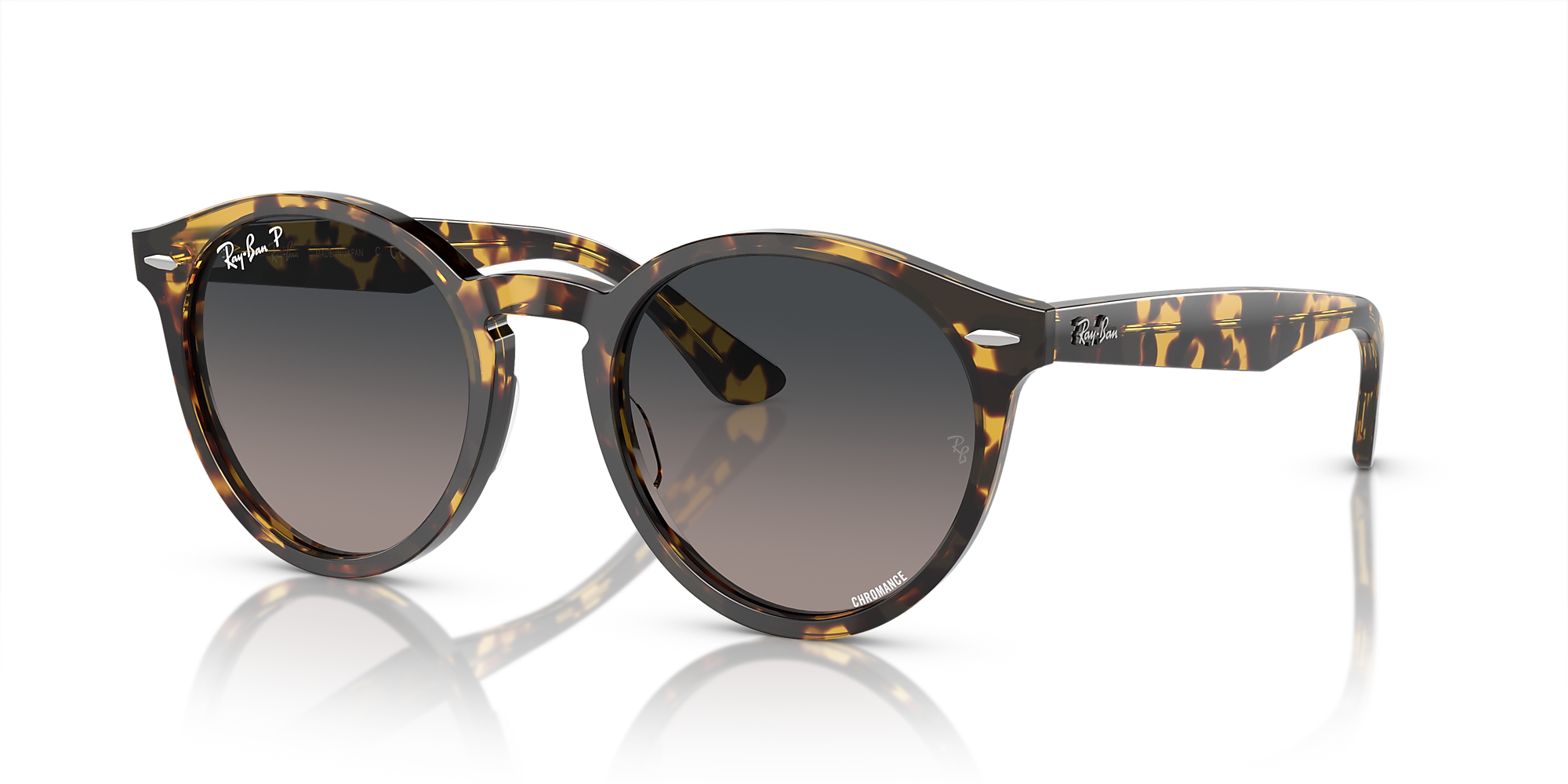 Ray-Ban RB7680S Larry 49 Grey/Blue & Yellow Havana Polarized Sunglasses ...