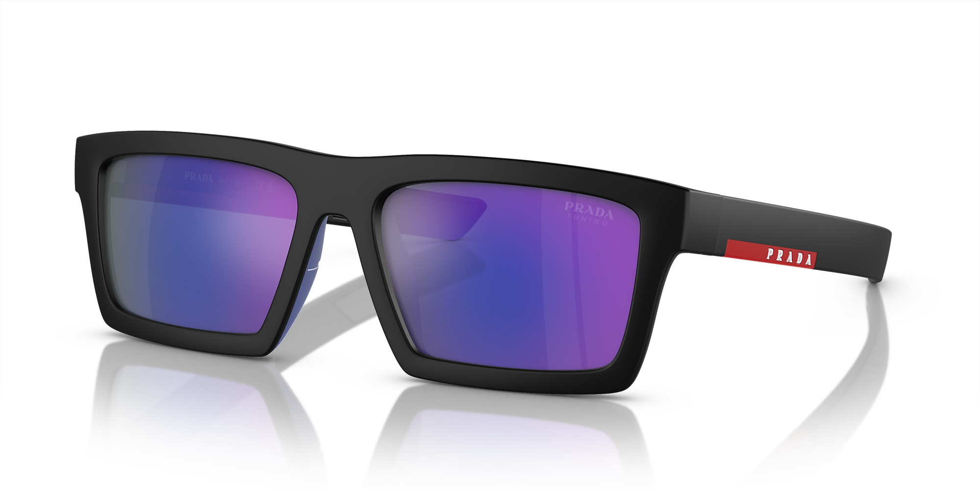 Prada Linea Rossa PS 02ZSU 58 Dark Blue Mirror Violet & Matte Black ...