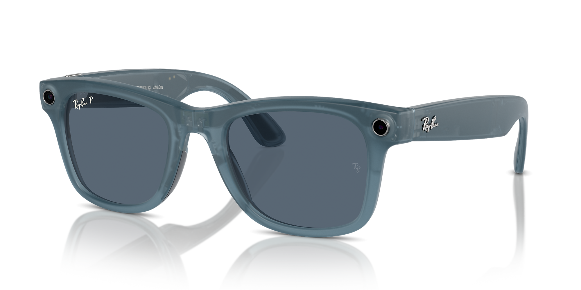Ray-Ban RW4006 Ray-Ban | Meta Wayfarer 53 Dusty Blue & Jeans Polarized ...
