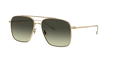 Oliver Peoples OV1320ST Dresner 56 G-15 Gradient & Gold Sunglasses ...