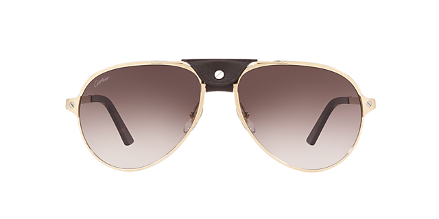 Cartier CT0034S 61 Gris & Or Verre polarisé Lunettes de soleil ...