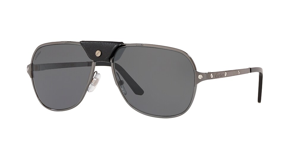 Cartier CT0165S 60 Grey & Black Polarised Sunglasses | Sunglass Hut ...