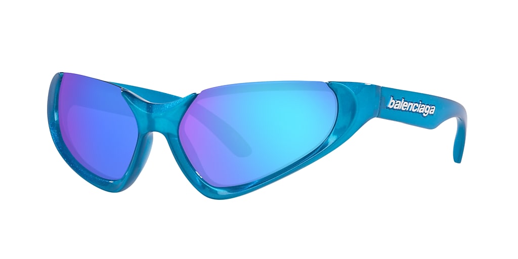 Balenciaga BB0202S 64 Blue & Blue Sunglasses | Sunglass Hut United Kingdom