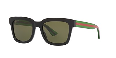 Gucci GG0001SN 52 Green & Black Sunglasses | Sunglass Hut USA