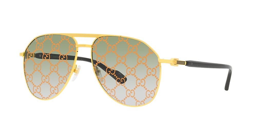 Gucci GG1220S 59 Green & Gold Sunglasses | Sunglass Hut United Kingdom