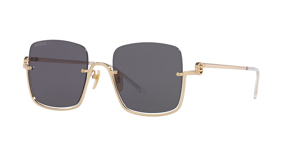 Gucci GG1279S 54 Grey & Gold Sunglasses | Sunglass Hut USA