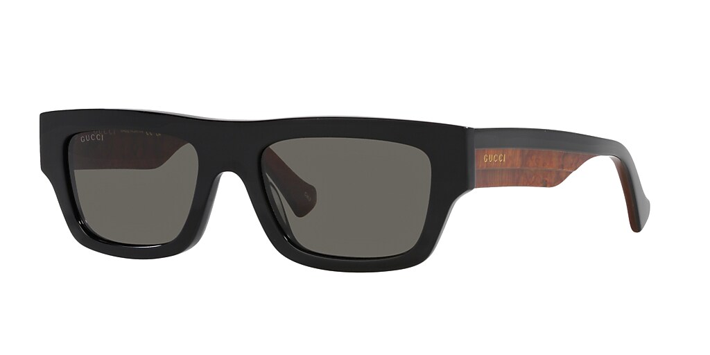 Gucci GG1301S 55 Cinza & Preto Óculos de sol | Sunglass Hut Brazil