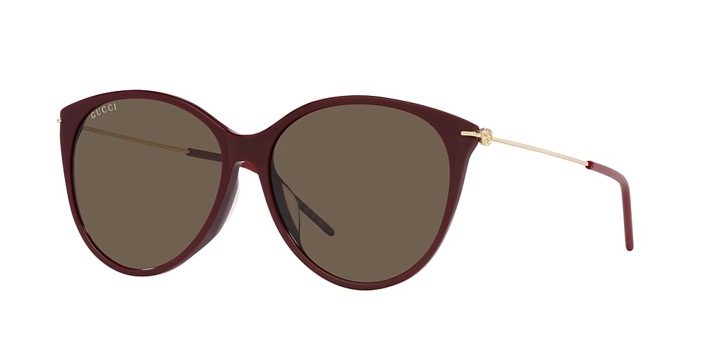 Gucci GG1268SA 58 Brown & Burgundy Sunglasses | Sunglass Hut Australia