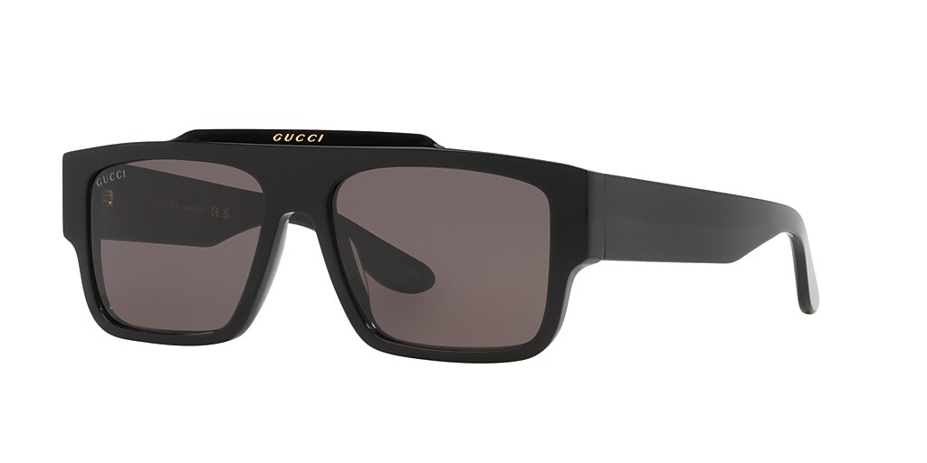 Gucci GG1460S 56 Grey & Black Sunglasses | Sunglass Hut USA